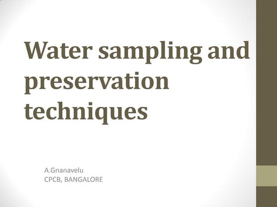 Water sampling , procedure, purpose , techniques and equipments | PPTX