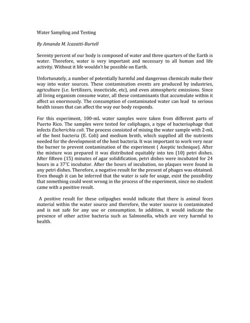 Water sampling | PDF