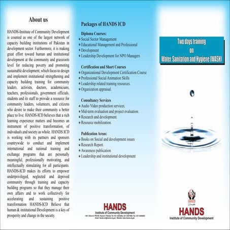 HANDS ICD conduct training on Water, sanitation and hygiene (wash) | PDF
