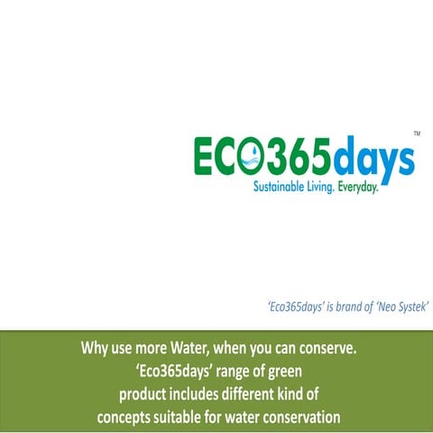 Water Saving Devices by Eco365days Neo Systek | PDF