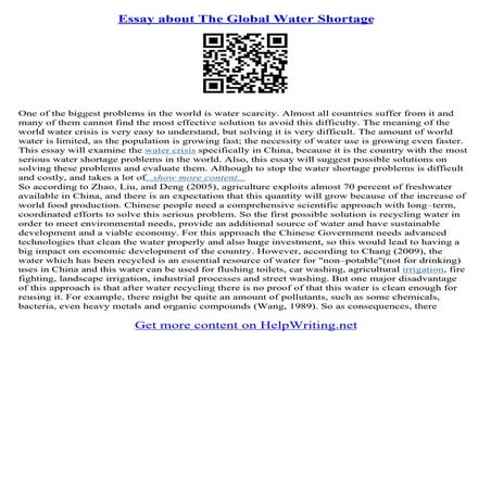 Water Scarcity Essay | PDF