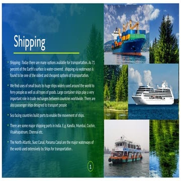 water security-shipping - important role in trade exchanges between ...
