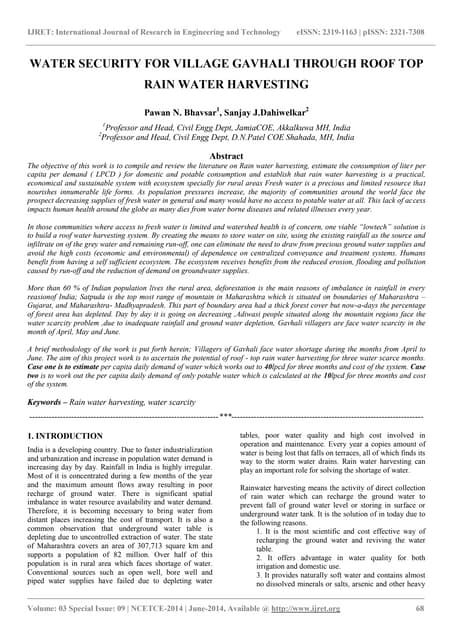 Rain Water Harvesting through Tanka in Western Rajasthan | PDF