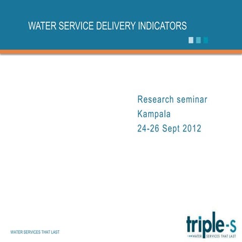 Water service delivery indicators | PPTX