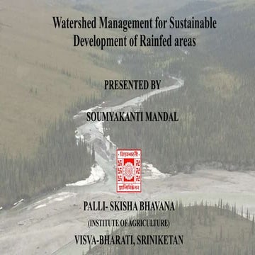 Watershed Management for Sustainable Development of Rainfed areas | PPTX