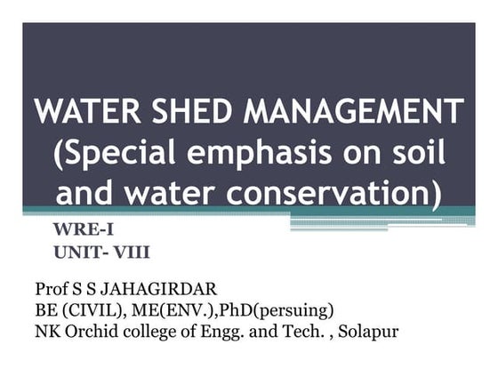 Watershed Management Ppt