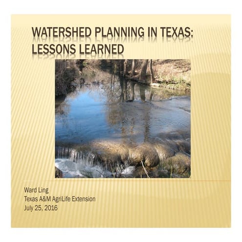 Watershed planning in texas ling | PPT