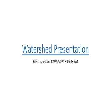 Watershed presentation | PPT