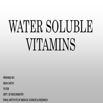 Water soluble vitamins | PPT