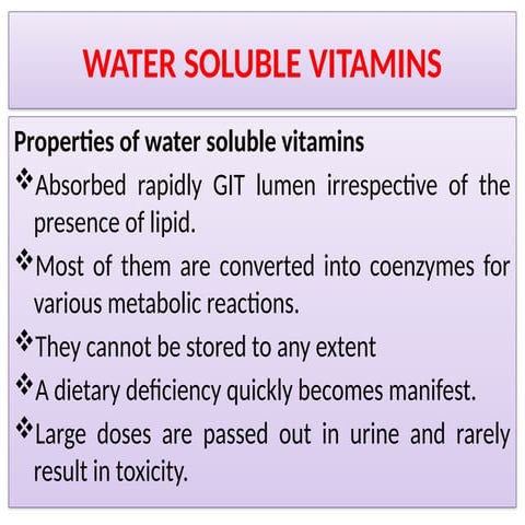 Vitamins-Water soluble vitamins Vitamin C and B complex | PPTX