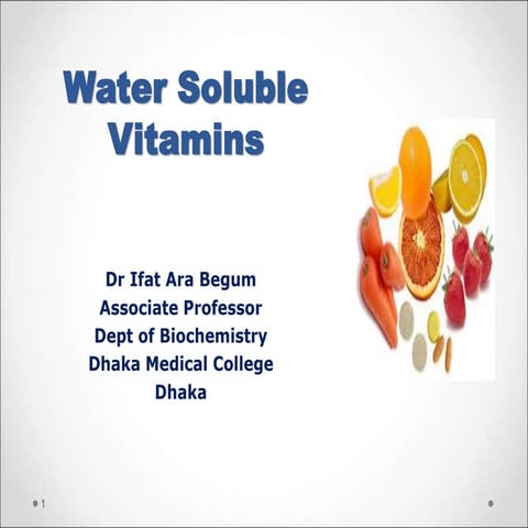 Water soluble vitamins , june, 2020 | PPT