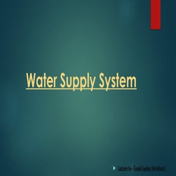 water supply system power point presentation | PPTX