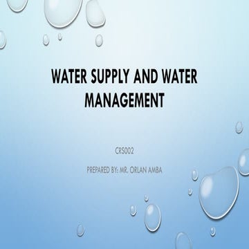 WATER SUPPLY and WATER MANAGEMENt, irrigation, basin, rainfed | PDF