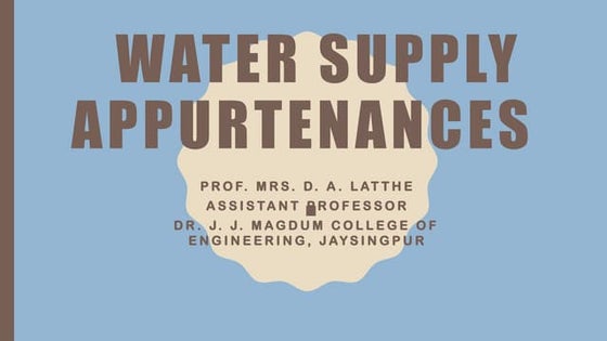 Water supply appurtenances | PPT