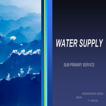 Water Supply PPT | PPT