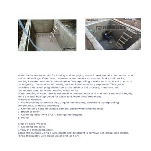 waterproofing for water tank ........... | PDF