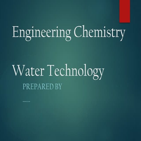 Water Technology ECH By HB.pptx gassghahadhB | PPTX | Chemistry | Science