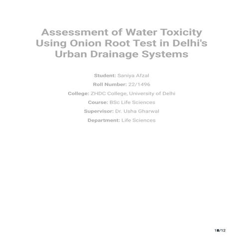 Water Toxicity Assessment Using Onion Root Test - Delhi Drains.PDF