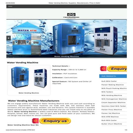 Water Vending Machine | PDF