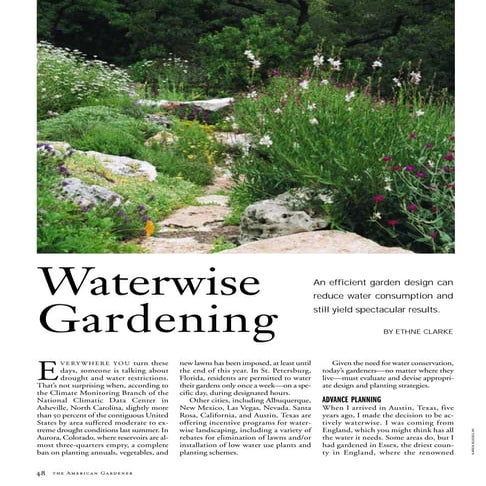 Waterwise Gardening: An Efficient Garden Design Can Reduce Water ...