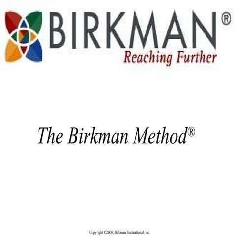 De Birkman Methode toegelicht (Engels) | PPT