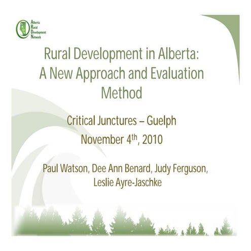 Watson, alberta rural development network | PDF