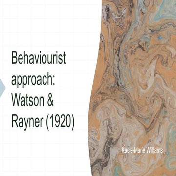 Watson and Rayner ppt. on Little Albert experiment | PPTX