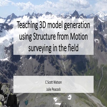 Teaching 3D model generation using Structure from Motion surveying in ...