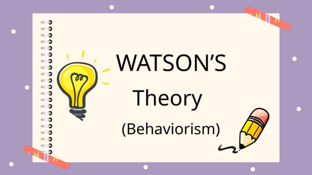 Behaviorism (john b watson) | PPTX