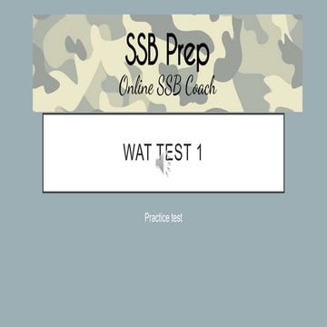 WAT mocck test 1 for SSB | PPTX