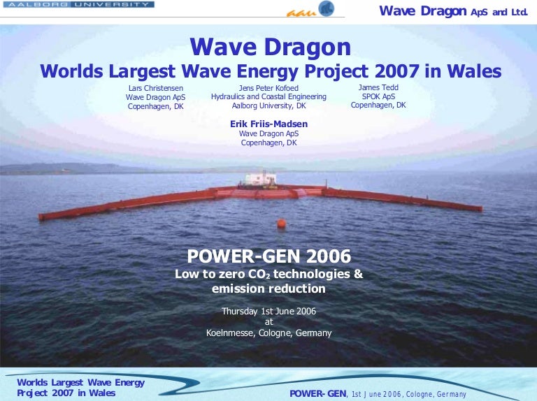 Wave Dragon Project In Wales Power Gen 2006d