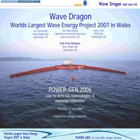 Wave Dragon Project In Wales Power Gen 2006d | PDF