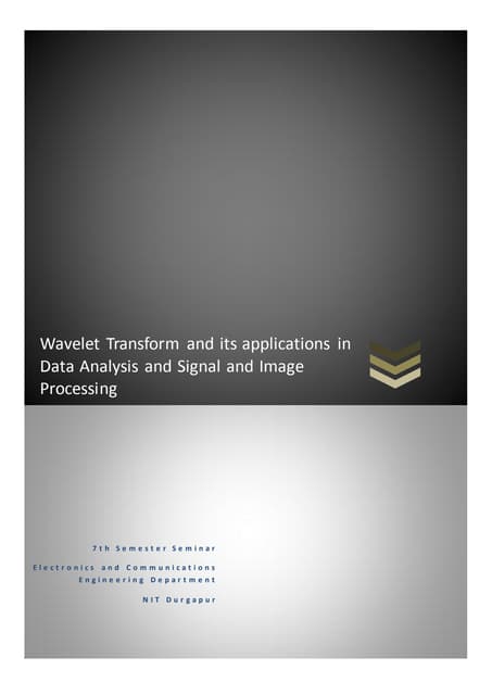 Wavelet Transform And Its Applications In Data Analysis And Signal And