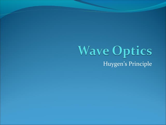 Wave Optics Ppt