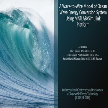 A wave-to-wire model of ocean wave energy conversion system using ...