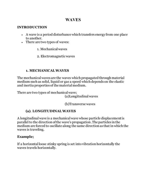 WAVE AND ITS PROPERTIES | PPTX
