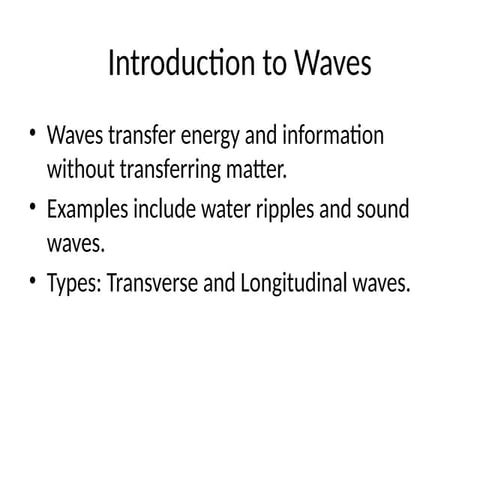 waves brief description for students gcse | PPTX