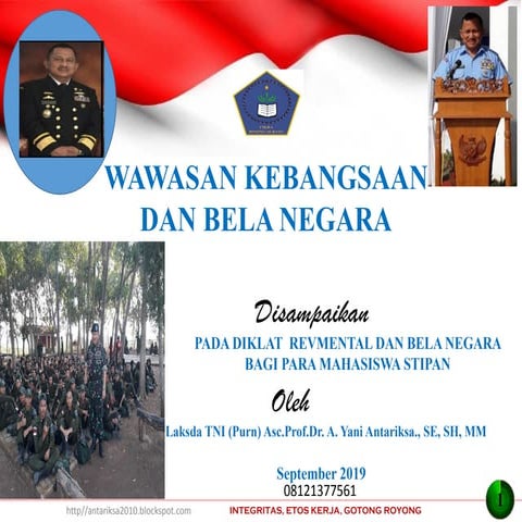 Wawasan kebangsaan dan bela negara mahasiswaSTIPAN 2019 | PDF