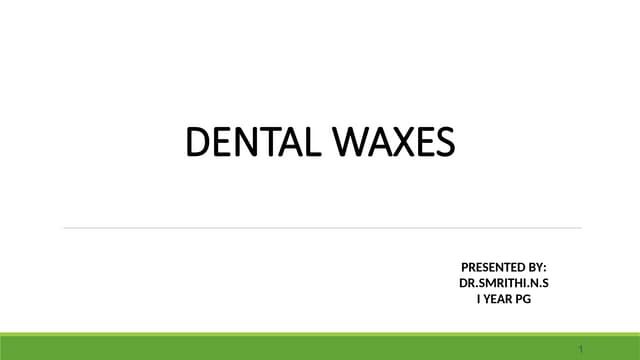 Inlay wax | Dentistry | PPTX