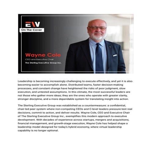 Wayne Cole_ Leading the Shift from Hierarchy to High-Performance Peer ...