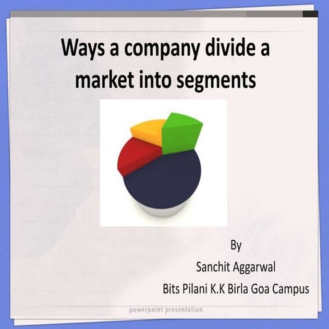 Ways a company divide a market into segments? | PPT