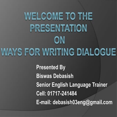 Ways for writing dialogue | PPTX
