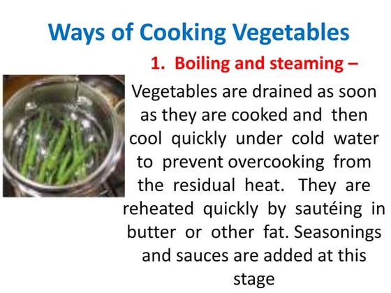 Methods of cooking vegetables | PPT