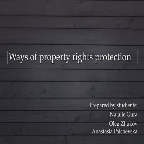 Ways of property rights protection | PPTX