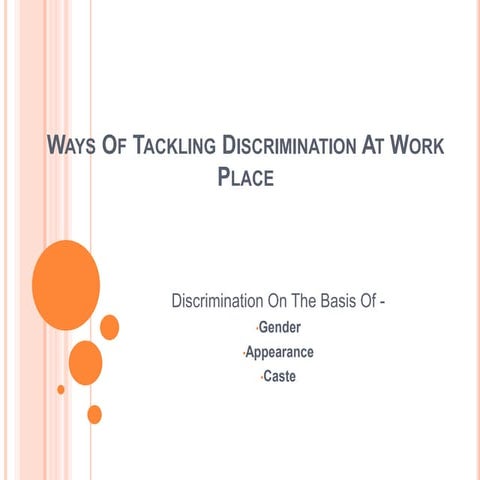 Ways Of Tackling Discrimination At Work Place.pptx