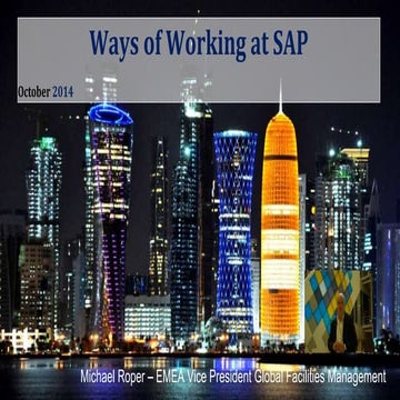Michael Roper, EMEA Vice President Global Facilities Management at SAP ...