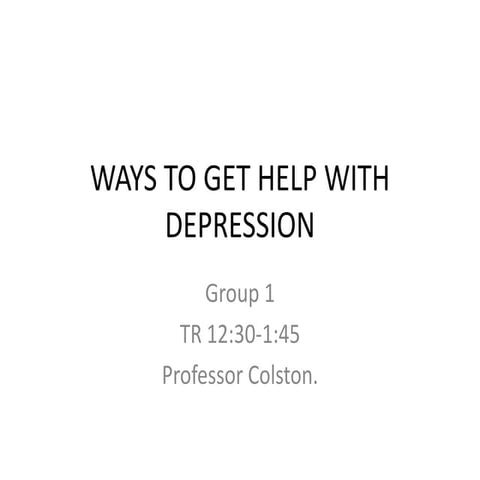 Ways to get help with depression | PPT