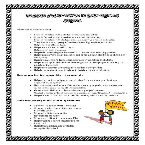 Ways to get involved in your child's school | PDF