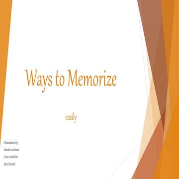 Ways to memorize | PPTX