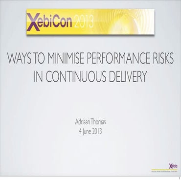 Ways to minimise performance risks in continuous delivery | PDF